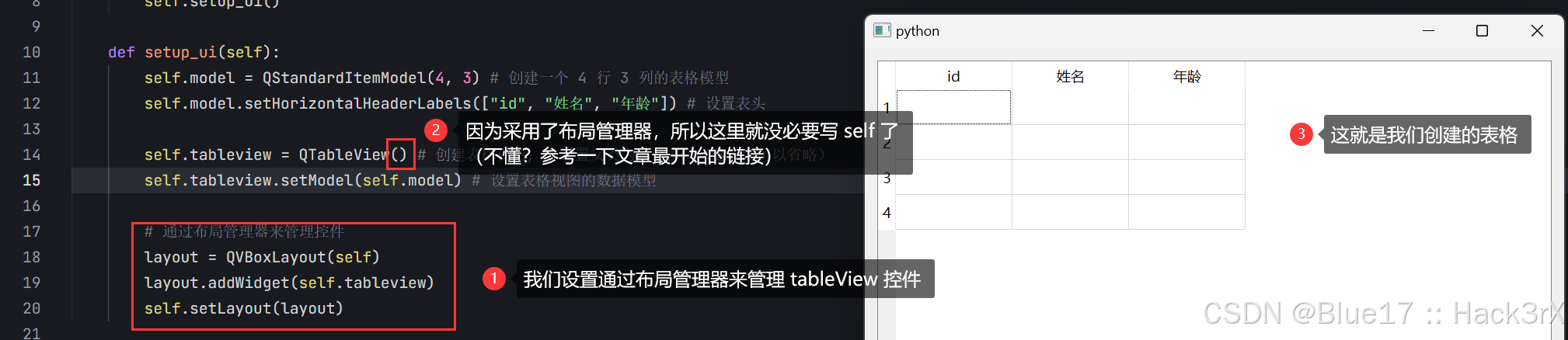 Python GUI 编程 | QTableView 表格控件详解 — QTableView 显示二维数据表_python qt编程 表格-CSDN博客