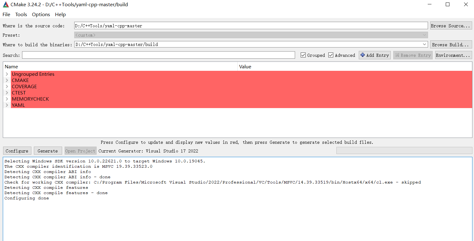 CMake + VS2022 + Win10 + yaml-cpp_yamp-cpp 0.8 cmake-CSDN博客