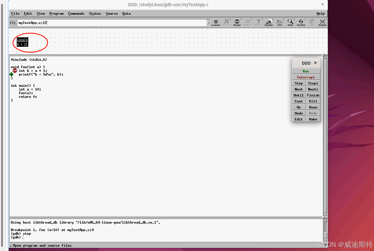 Linux程序调试工具：基于文本的用户界面程序调试器ddd介绍_linux ddd-CSDN博客