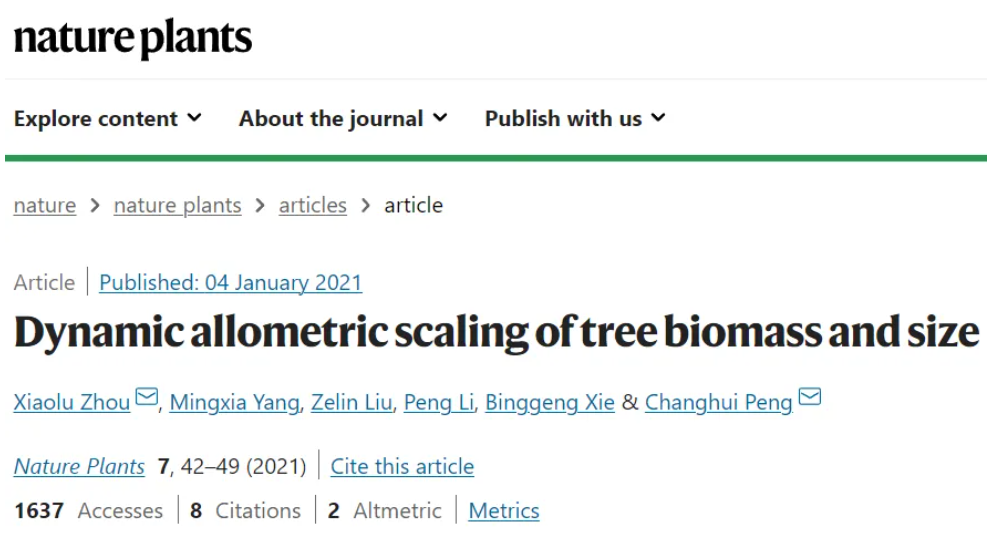 Nature Plants | 树木生物量与大小的动态异速生长规律_异速生长算法-CSDN博客