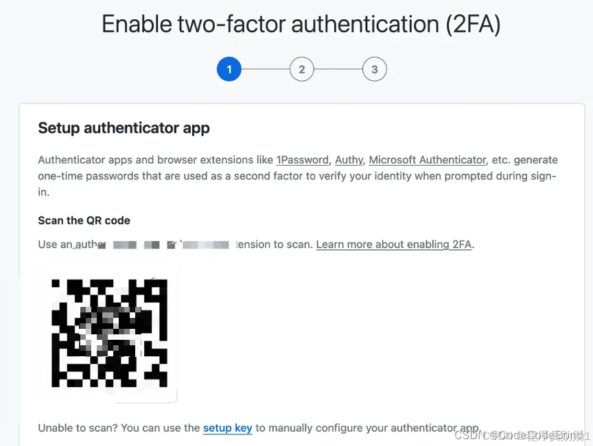 解决github登录验证 Enable two-factor authentication (2FA)_github enable two-factor authentication (2fa ...