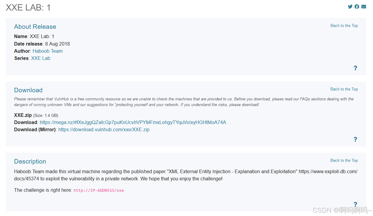Vulnhub靶机——XXE-LAB-1_xxe lab-CSDN博客