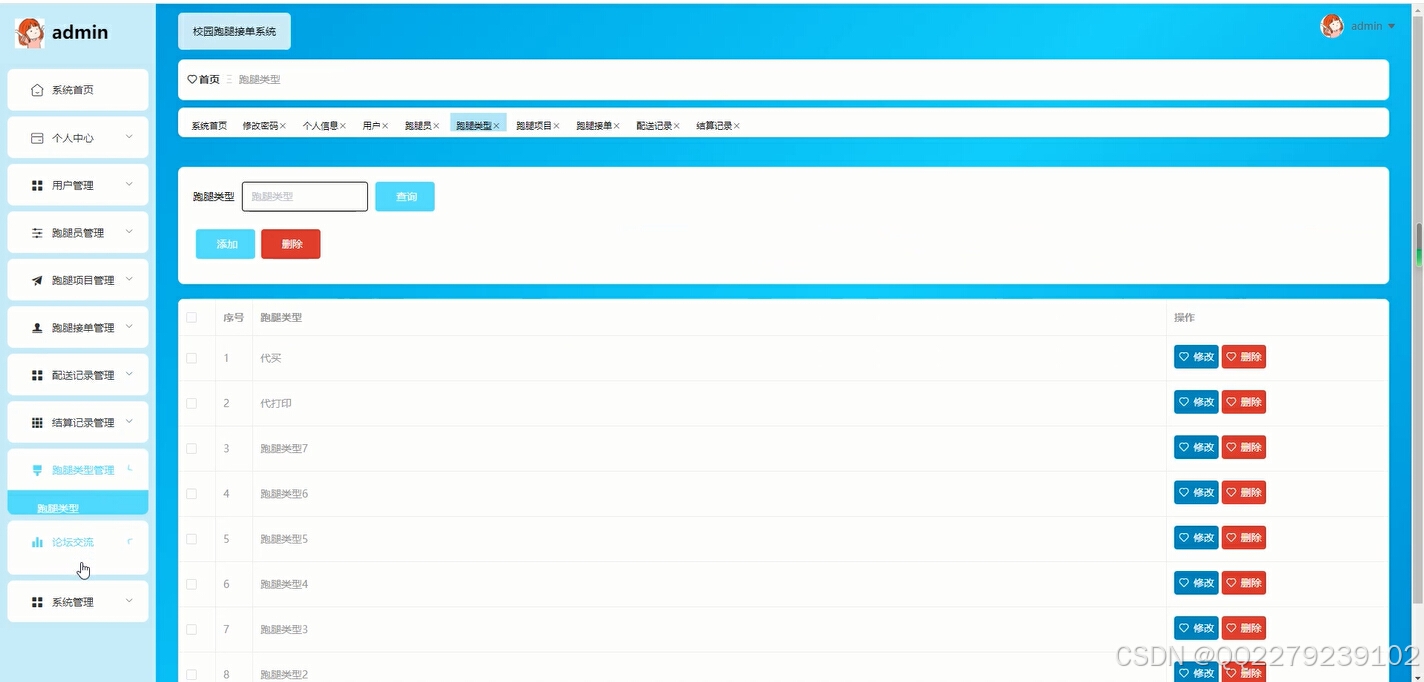 338基于java ssm springboot校园跑腿接单系统配送结算记录（源码+文档+运行视频+讲解视频）-CSDN博客