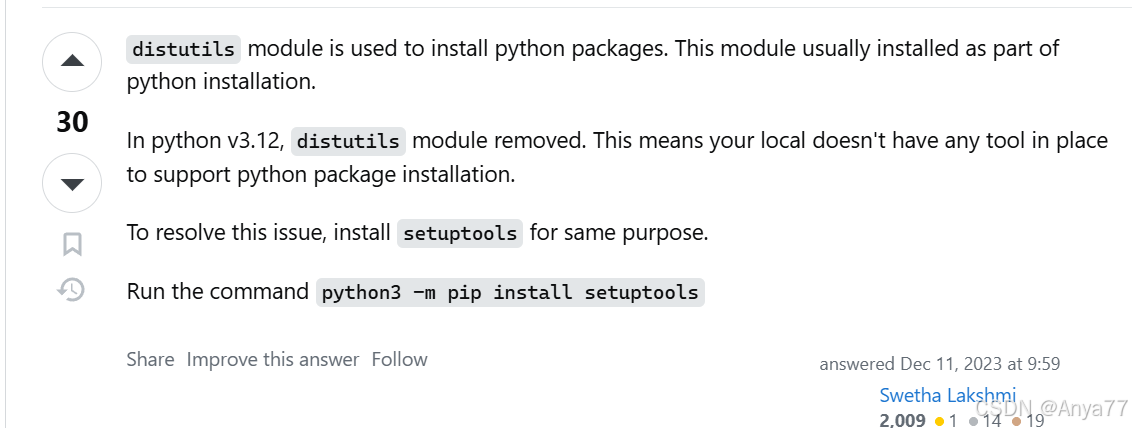ModuleNotFoundError: No module named ‘distutils‘_modulenotfounderror: no module named 'distutils ...