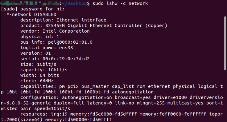 VMware Ubuntu 虚拟机网卡消失描述原因查找解决方法描述在正常使用过程中重启后发现 VMware Ubuntu 虚拟机中的网卡消失了，使用 ifconfig 查看只能看到本地回环 ...