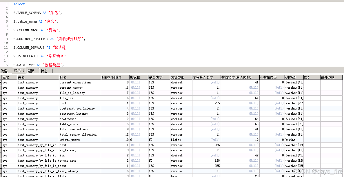 Mysql数据库表的关键指标：数据量、存储占用、表结构设计（包括字段及其类型）mysql 表数据量及占用的存储 Csdn博客