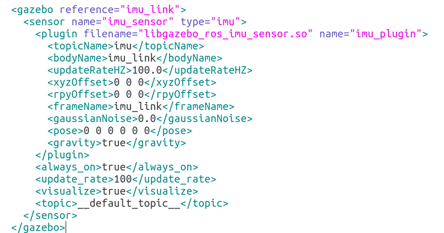 Gazebo仿真插件-IMU设置零偏和噪声_gazebo imu仿真-CSDN博客