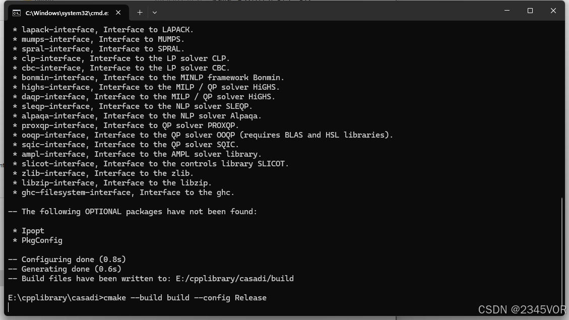 【VS2022 配置 casadi 求解 NLP问题】_casadi.nlpsol-CSDN博客