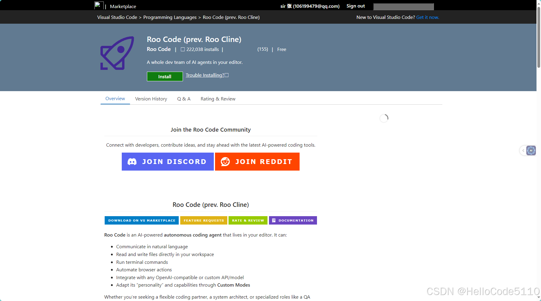 VS Code AI编程助手RooCode插件_roo code-CSDN博客