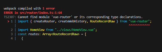 vue3创建项目时报错Could not find a declaration file for module ‘vue-router‘_could not find a ...