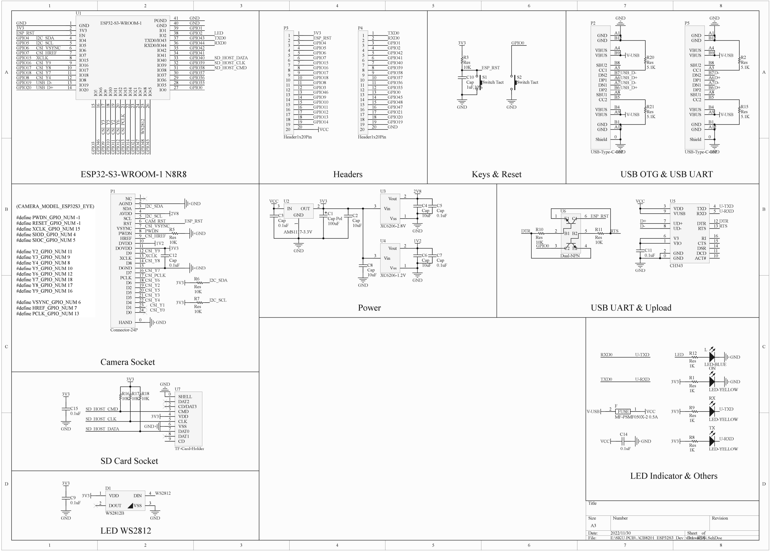 ESP32S3-CAM高清大图 ESP32-S3-CAM引脚图 基于ESP32-S3-WROOM-N16R8模组，原设计为FREENOVE_esp32s3 cam 高清大图-CSDN博客