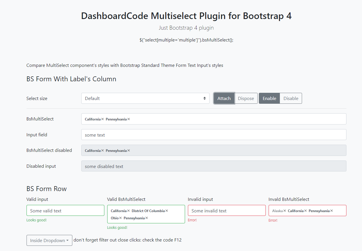 Bootstrap 4多选下拉框BsMultiSelect插件