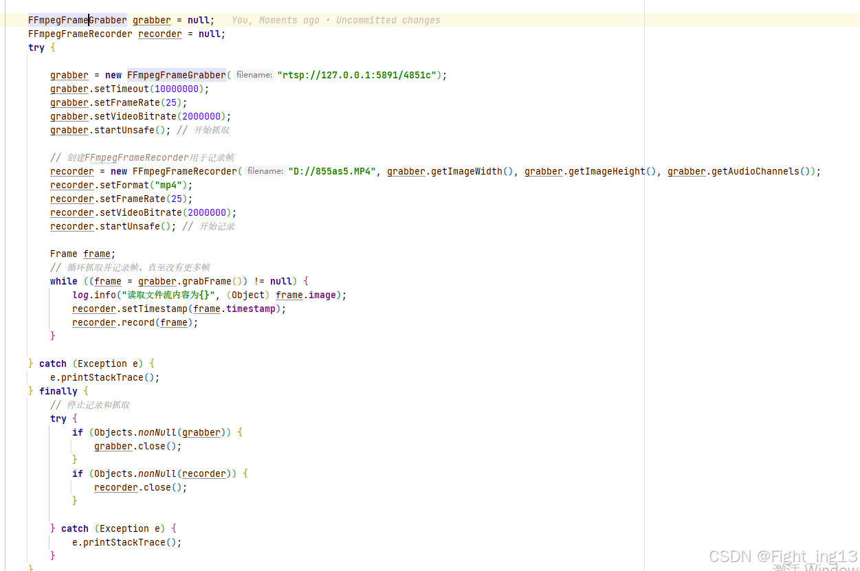 javacv 使用 FFmpegFrameGrabber 只有将程序杀死 才能打印下面信息，否则转成的MP4文件不能播放_javacv-platform ffmpegframegrabber ...