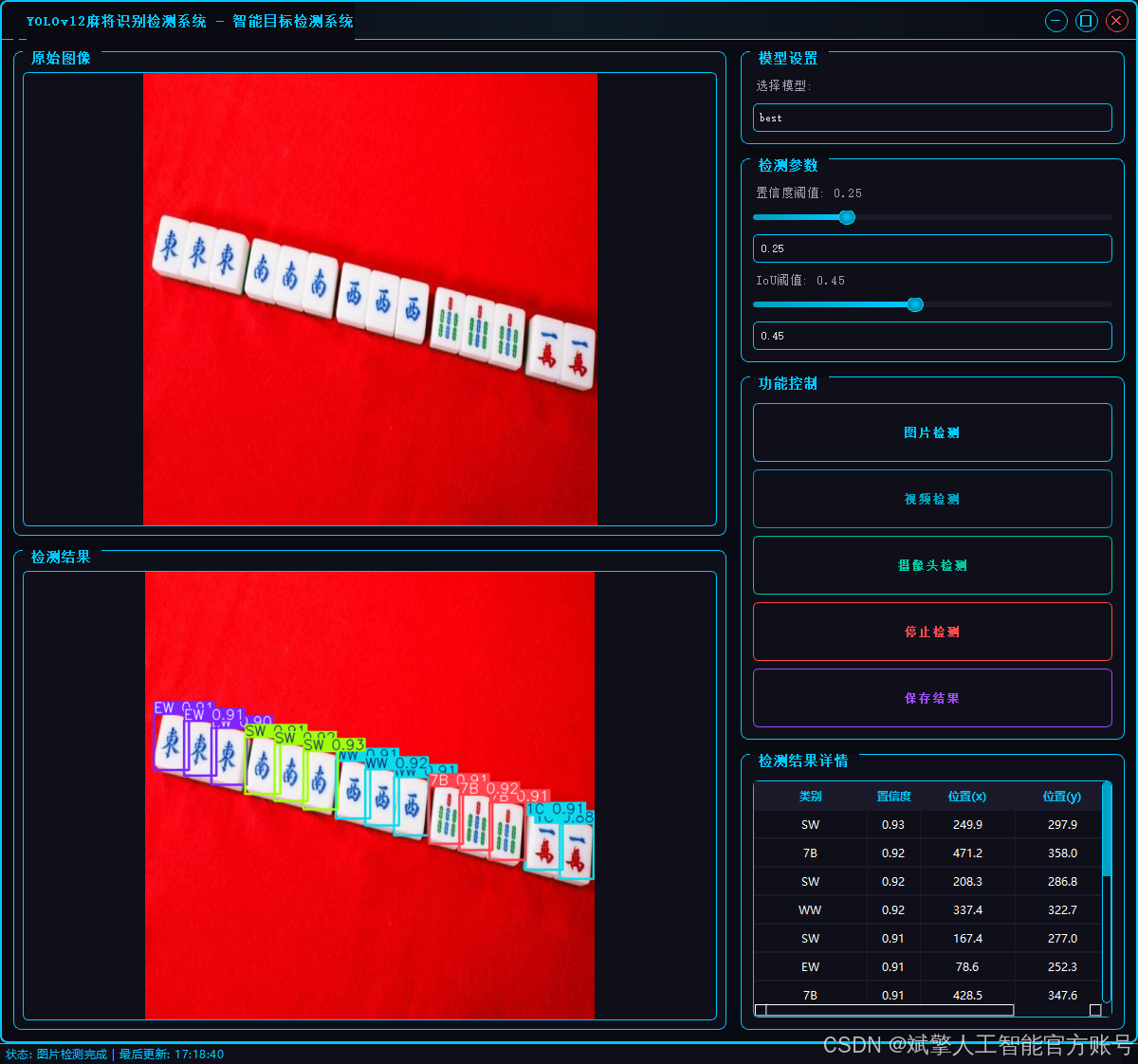 基于深度学习YOLOv12的麻将识别检测系统（YOLOv12+YOLO数据集+UI界面+登录注册界面+Python项目源码+模型）-CSDN博客