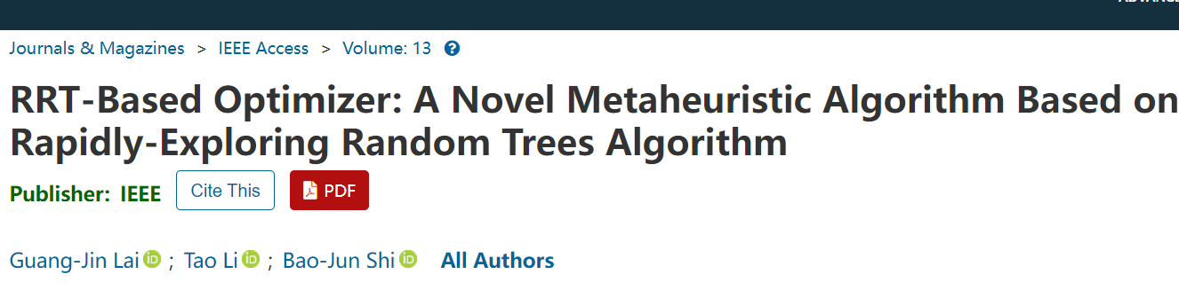 2025年3月SCI-RRT优化算法RRT-Based Optimizer-附Matlab免费代码-CSDN博客