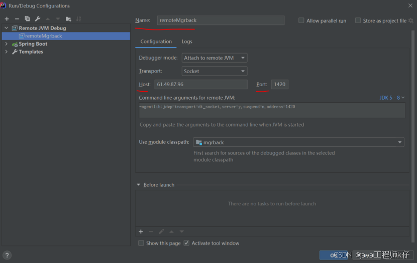 【debug】IDEA设置实现spring项目远程启动本地调试_idea 远程debug-CSDN博客