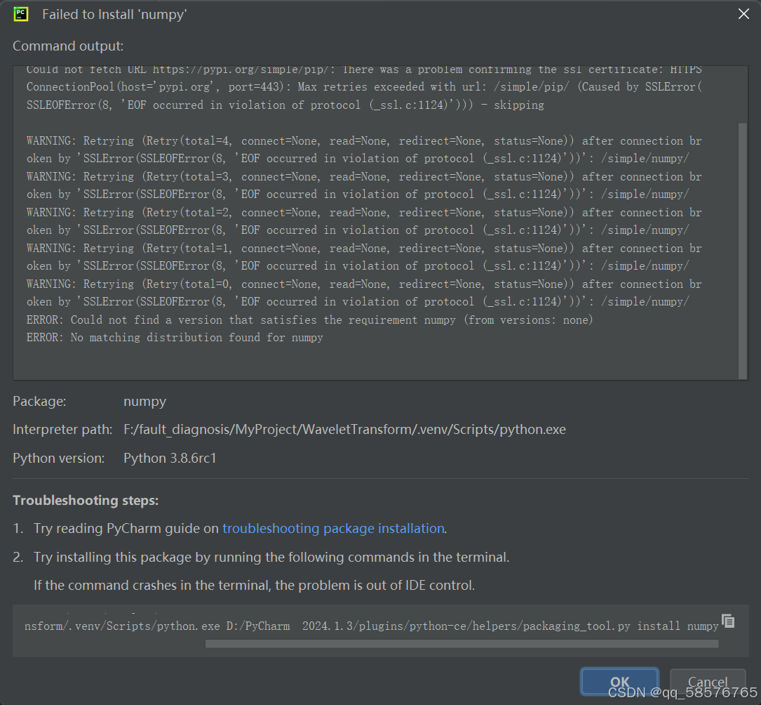 Python学习报错Could not fetch URL https://pypi.org/simple/pip/: There was a problem confirming the ...