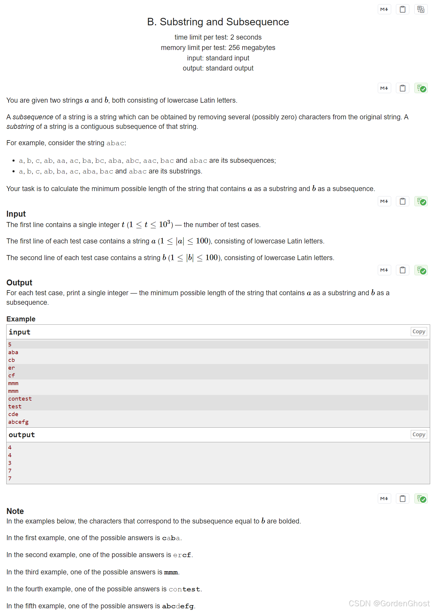 Substring and Subsequence（Round 167）_h - substring and subsequence-CSDN博客