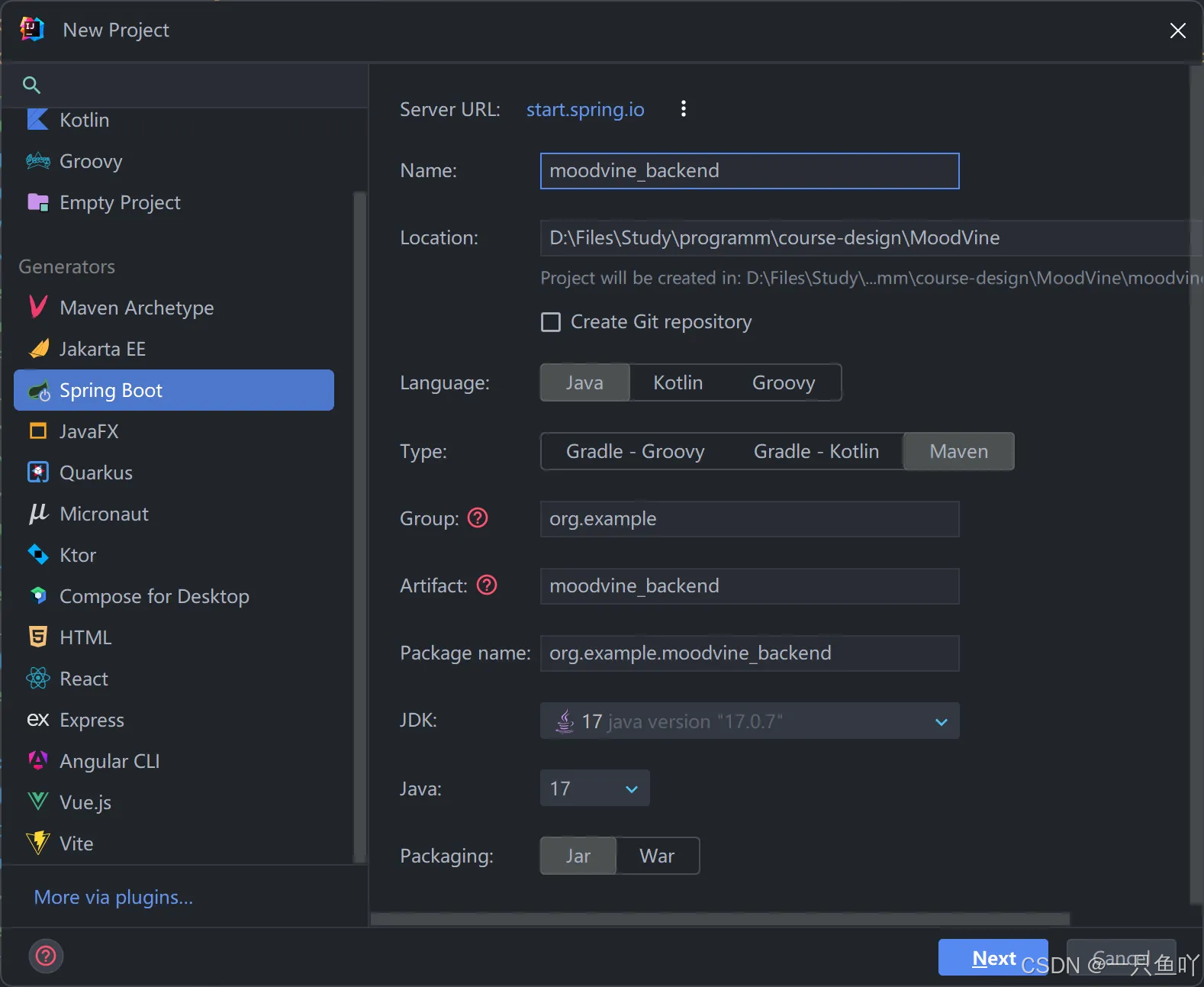 【MoodVine】使用springboot搭建后端框架_springboot后端框架创建-CSDN博客