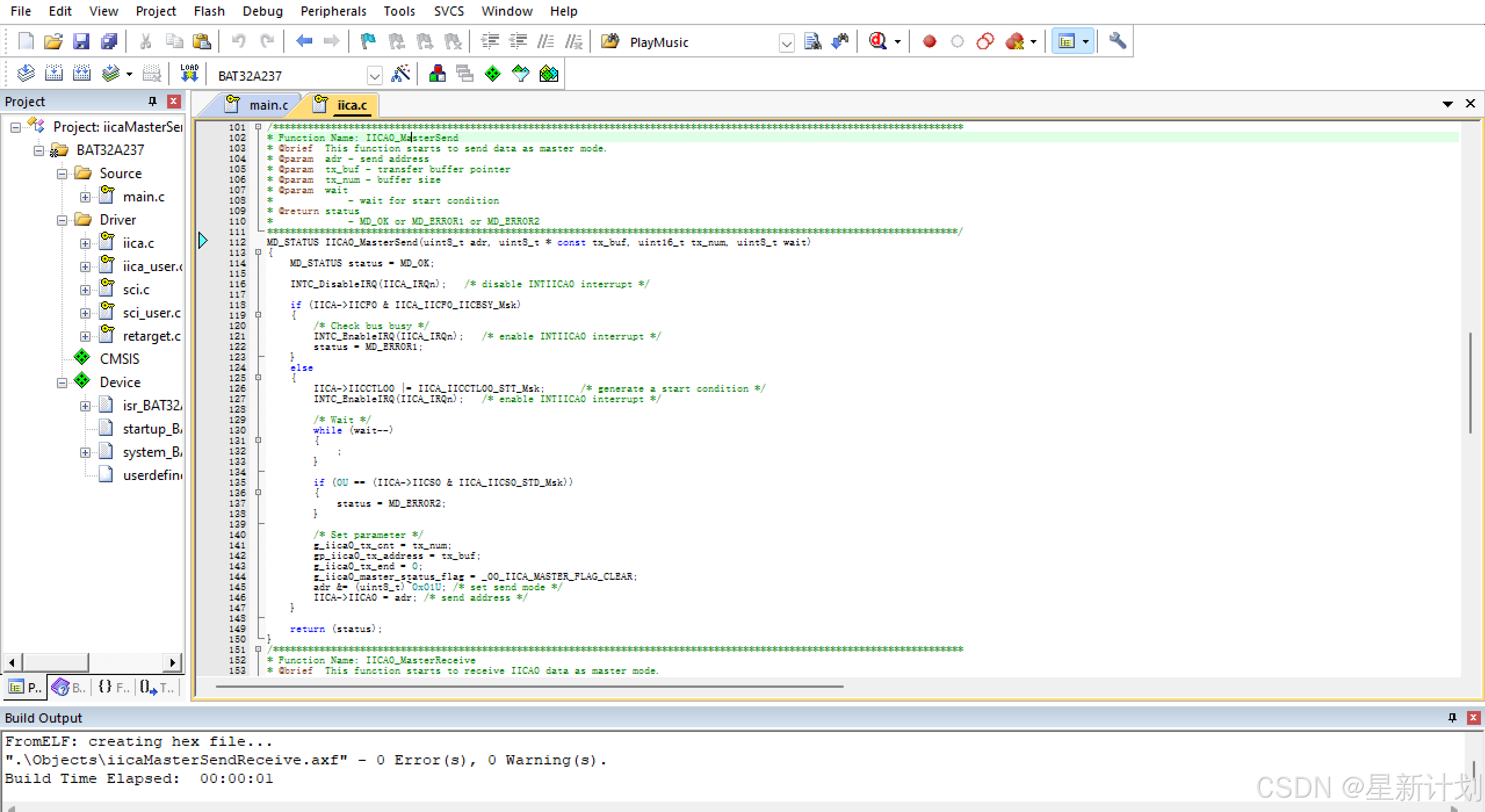 【BAT32A237-使用硬件I2C接口实现控制IS32FL3265A功率器件-A1-2025/3/26】_bat32a237开发工具-CSDN博客