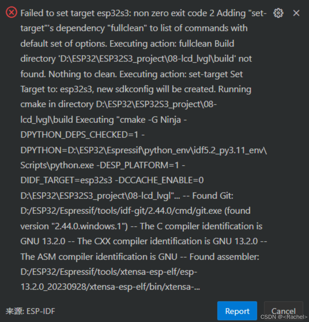 【ESP32_P4】遇到“Failed to set target esp32p4: non zero exit code 2“错误-CSDN博客