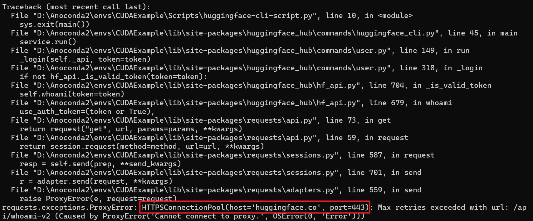 出现了HTTPSConnectionPool(host=‘huggingface.co‘, port=443)错误的解决方法_host='huggingface.co', port=443 ...