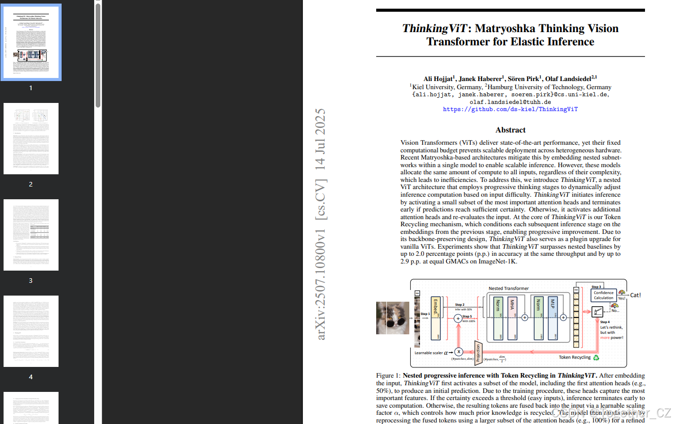ThinkingViT: Matryoshka Thinking Vision Transformer for Elastic ...