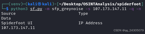 SpiderFoot：一款强大的开源OSINT神器！全参数详解教程！Kali Linux 教程！-CSDN博客