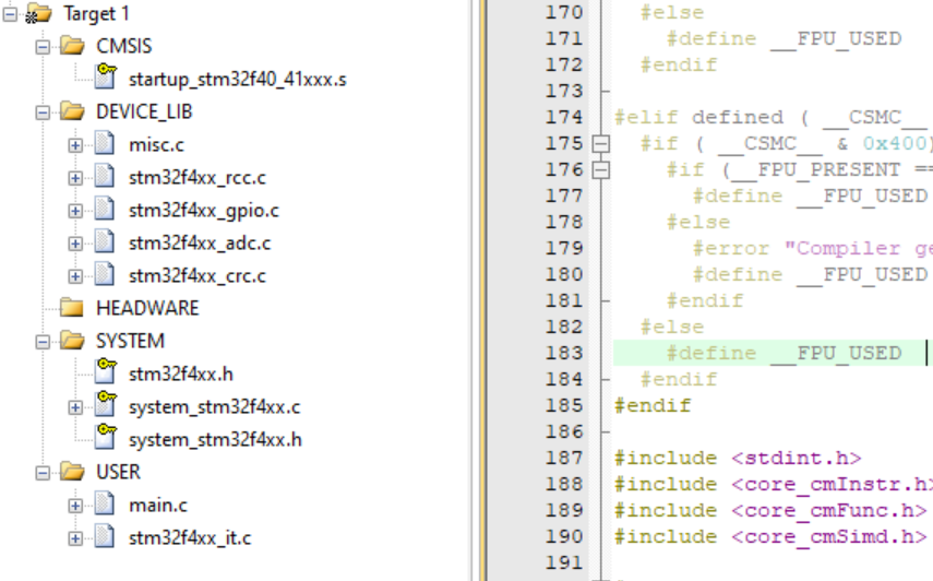 ..\CMSIS\core_cm4.h(190): error: #5: cannot open source input file ...