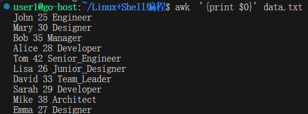 Linux Shell编程：awk详解_linux shell awk-CSDN博客