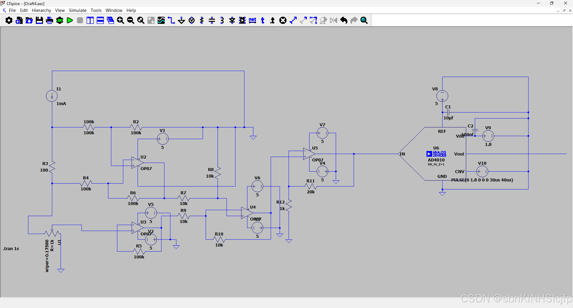 LTspice仿真——PT100热电阻测温电路_pt100热电阻检测电路-CSDN博客