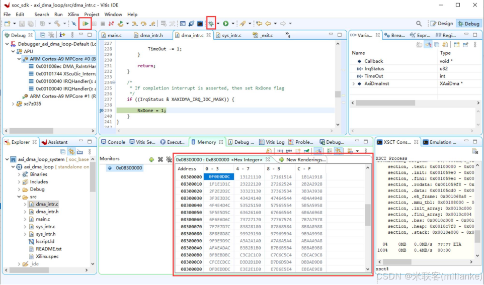 [米联客-XILINX-H3_CZ08_7100] FPGA_SDK高级篇连载-02PL与PS数据LOOP传输(DMA)_xlconcat ip 核功能-CSDN博客