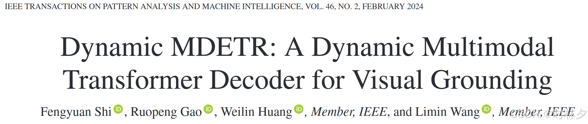【论文笔记】Dynamic MDETR: A dynamic multimodal transformer decoder for ...