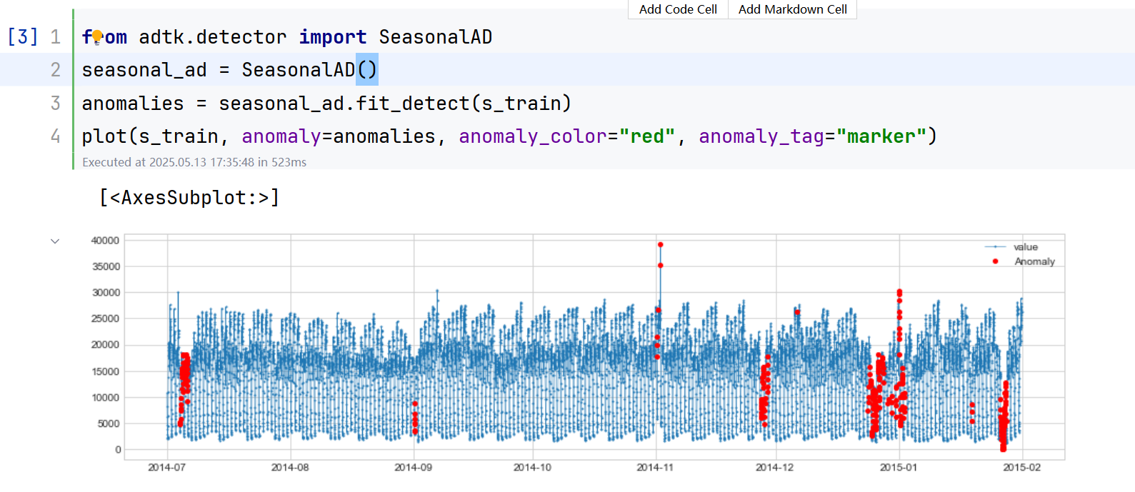 时间序列异常检测领域之ADTK安装、部署、测试_from adtk.visualization import plot 查看图-CSDN博客