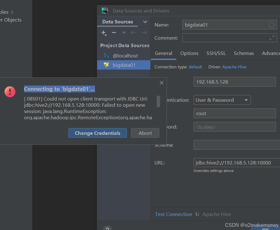 Hive-beeline连接报错：root is not allowed to impersonate root 解决方法-CSDN博客