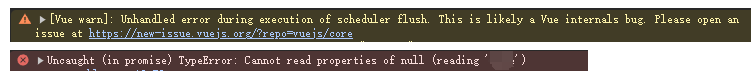 Vue3 - Element Plus 报错警告：Unhandled error during execution of scheduler flush. This is likely a ...