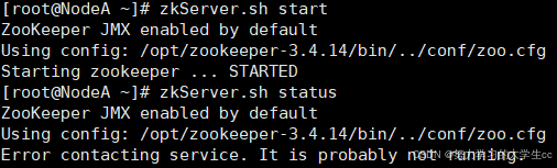 ZooKeeper JMX enabled by default Using config: /opt/zookeeper-3.4.14/bin/../conf解决办法-CSDN博客