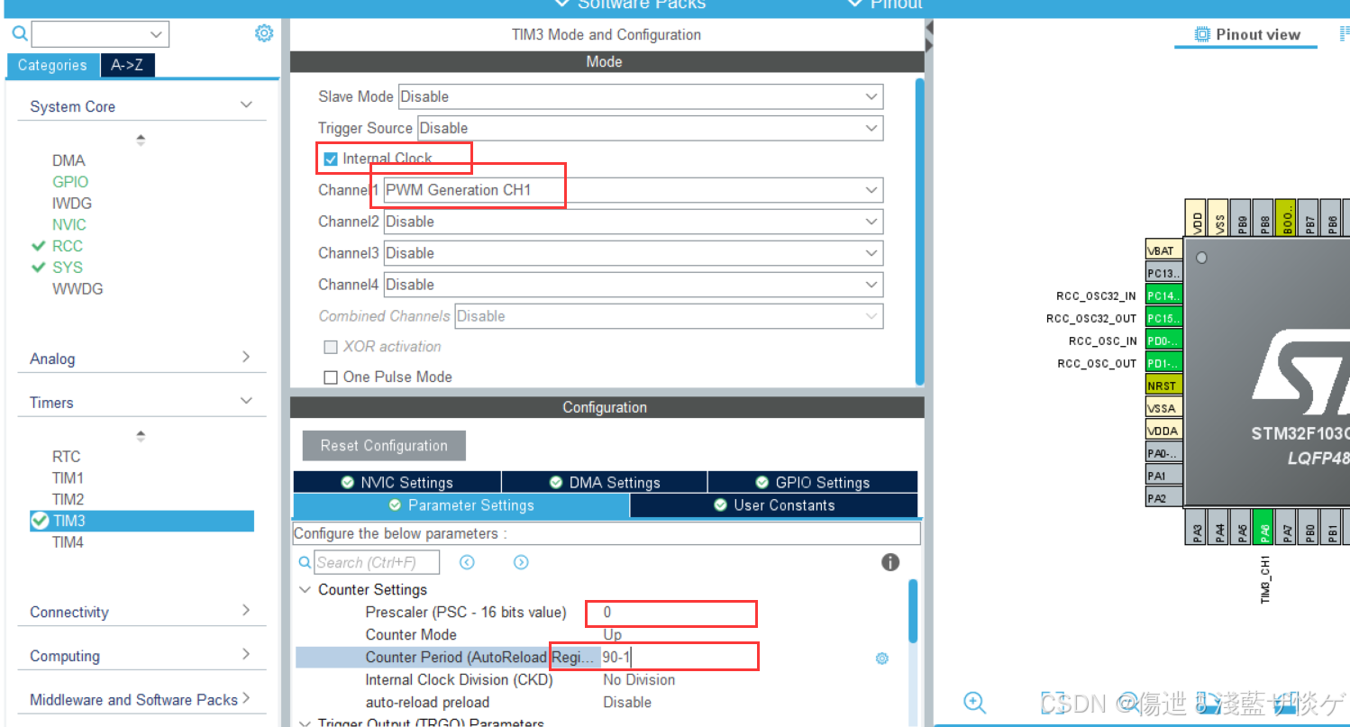 基于STM32F103C8T6利用STM32CubeMX——PWM——DMA驱动5050-SW2812B灯带_stm32f103c8t6 ws2812b-CSDN博客
