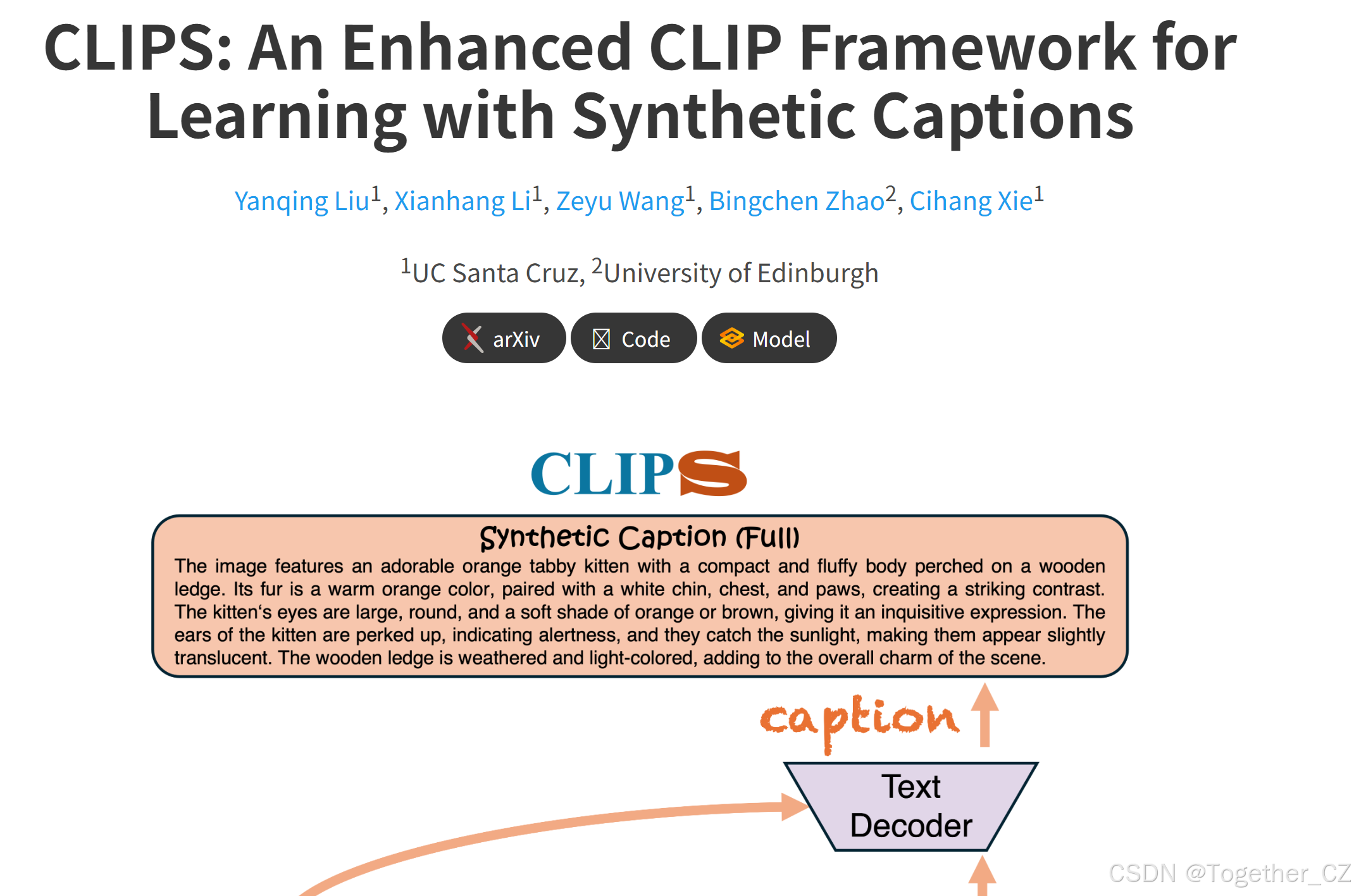 CLIPS: An Enhanced CLIP Framework for Learning with Synthetic Captions ...