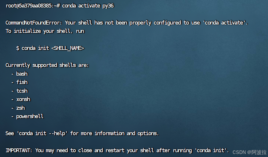 IMPORTANT: You may need to close and restart your shell after running ‘conda init‘-CSDN博客