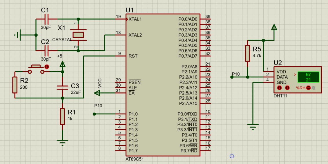 protues仿真——C51+DHT11_proteus dht11-CSDN博客