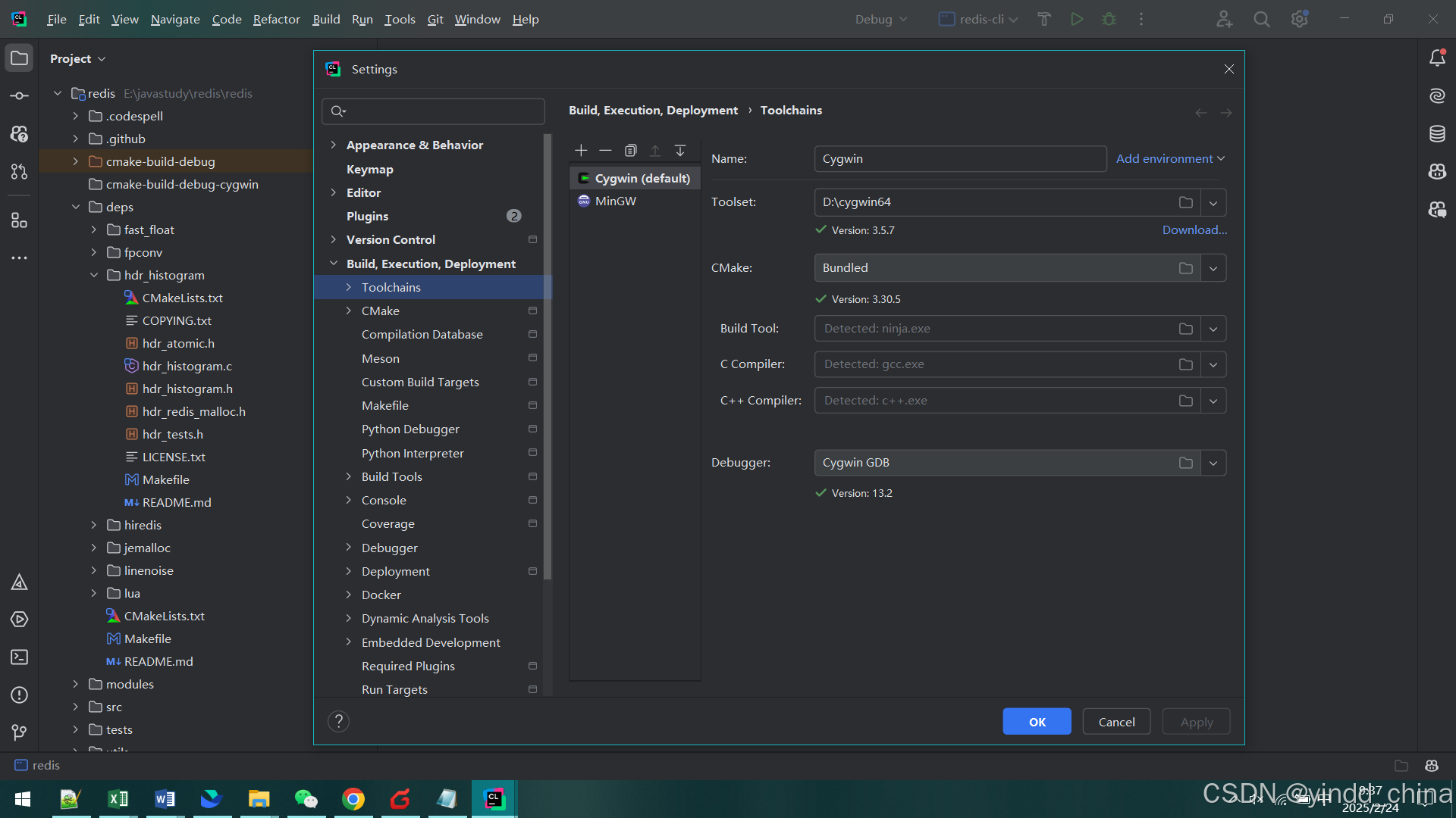 redis7.2windows下源码调试_cygwin redis-CSDN博客