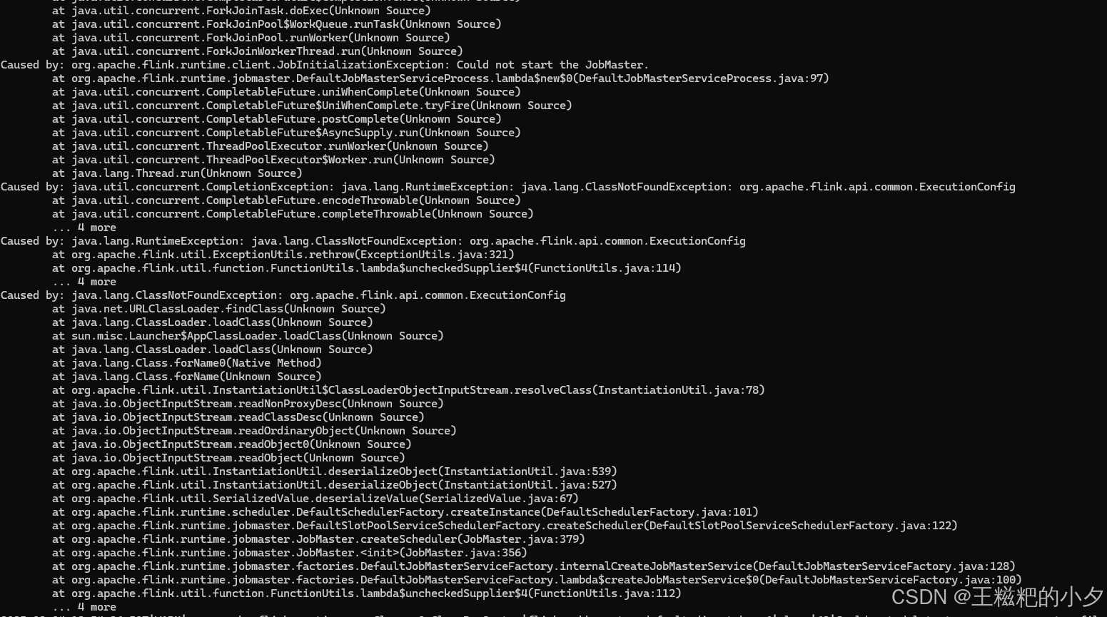 springboot集成flink，报错ClassNotFoundException: org.apache.flink.api.common.ExecutionConfig_flink ...