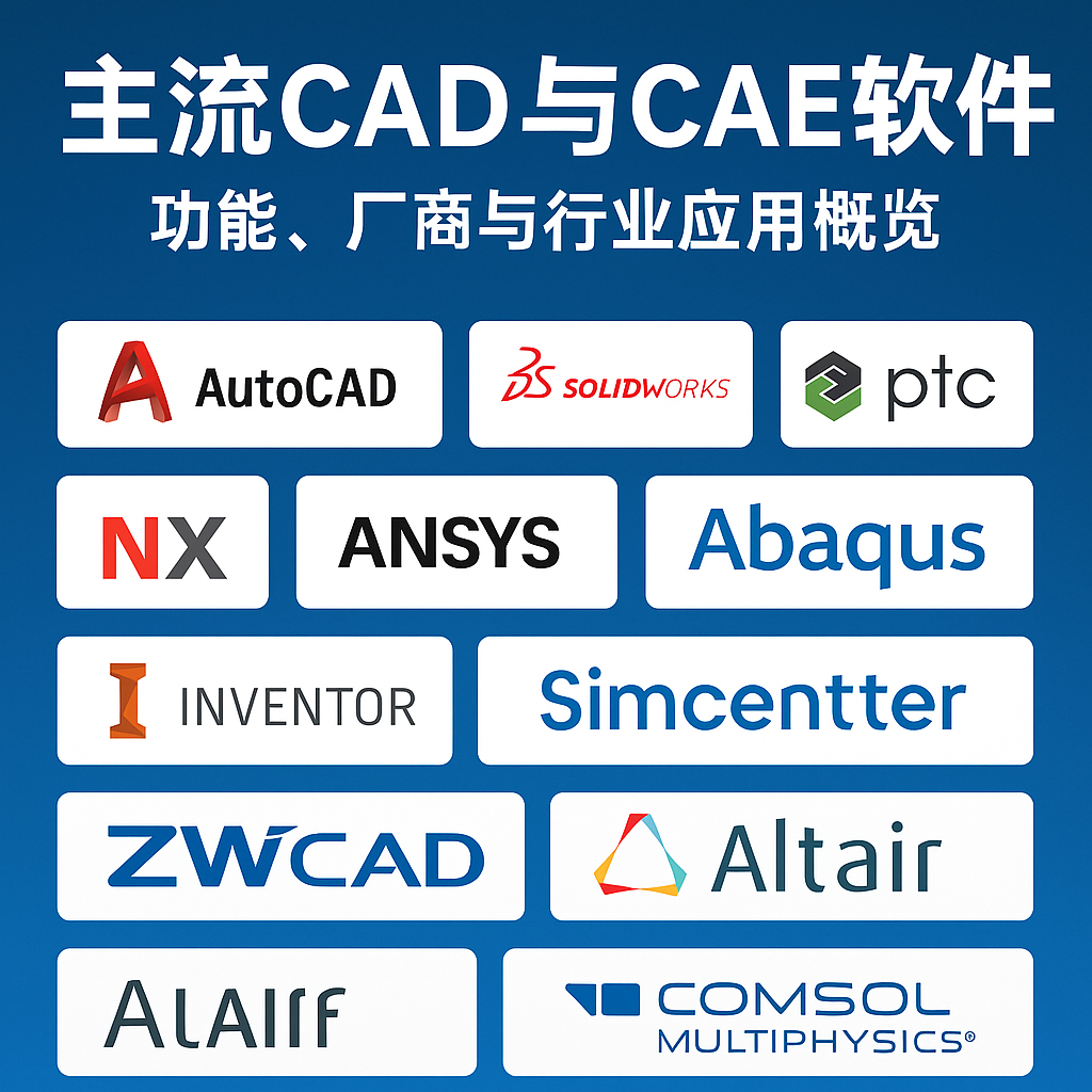 主流CAD与CAE软件全景梳理：功能、厂商与行业应用概览_cae厂商全景图-CSDN博客