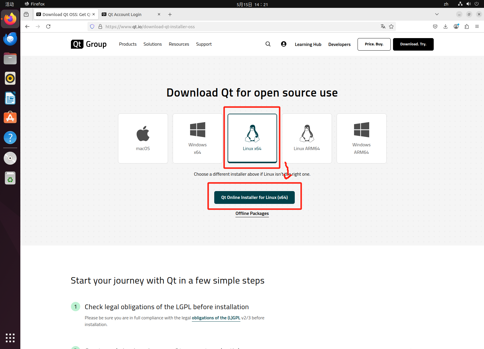 基于Ubuntu 22.04的QT下载教程_qt linux下载-CSDN博客