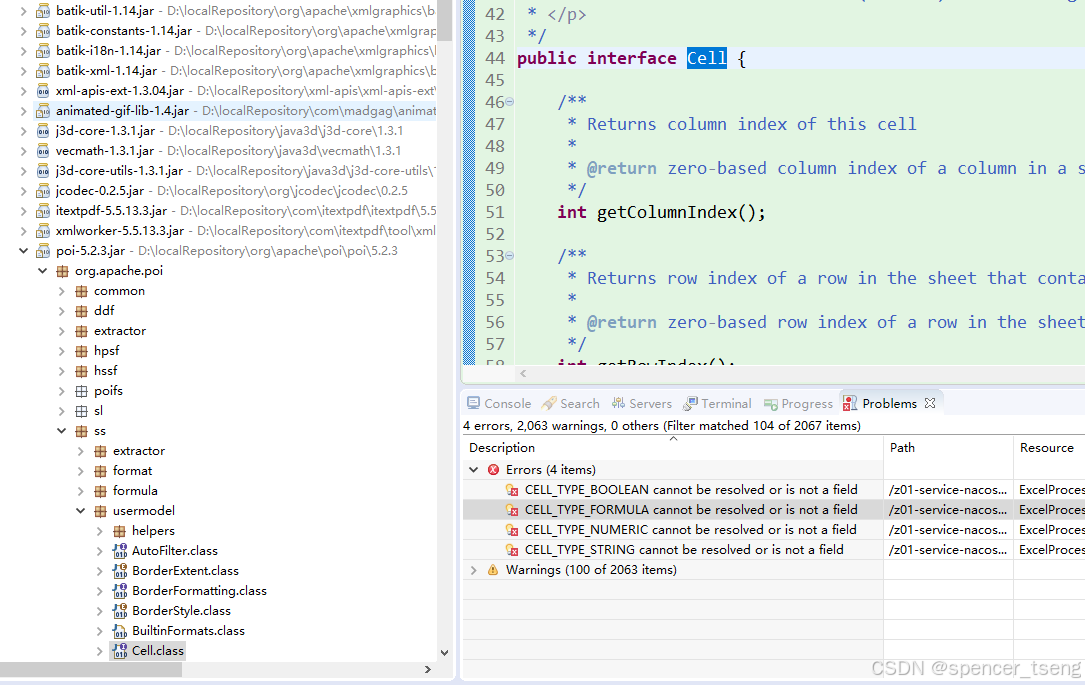 CELL_TYPE_BOOLEAN cannot be resolved or is not a field_poi hyperlink cannot be resolved or not a ...