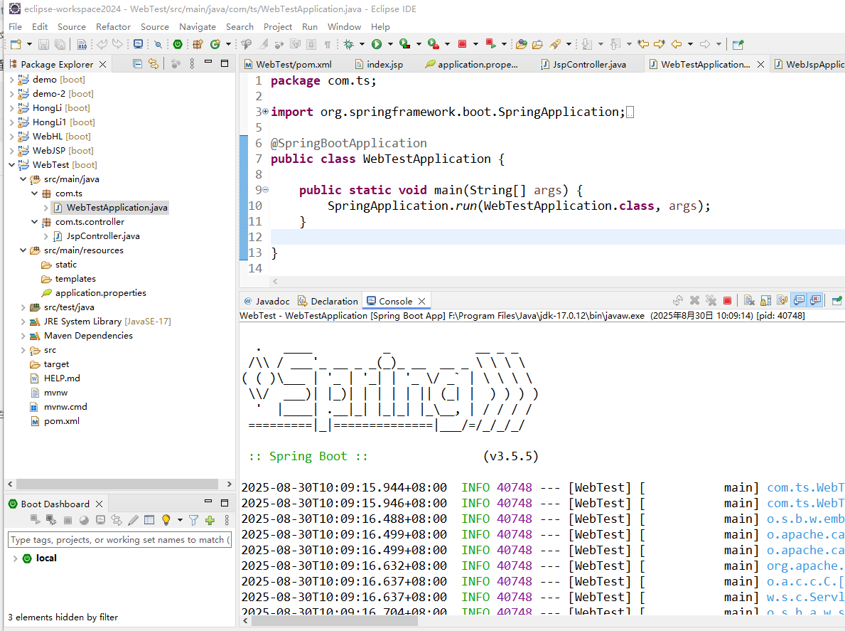 eclipse2024+springboot v3.5.5+maven访问jsp页面_springboot3.5.5-CSDN博客