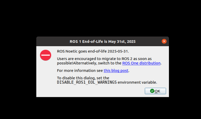 Users are encouraged to migrate to ROS 2 as soon as possible ...