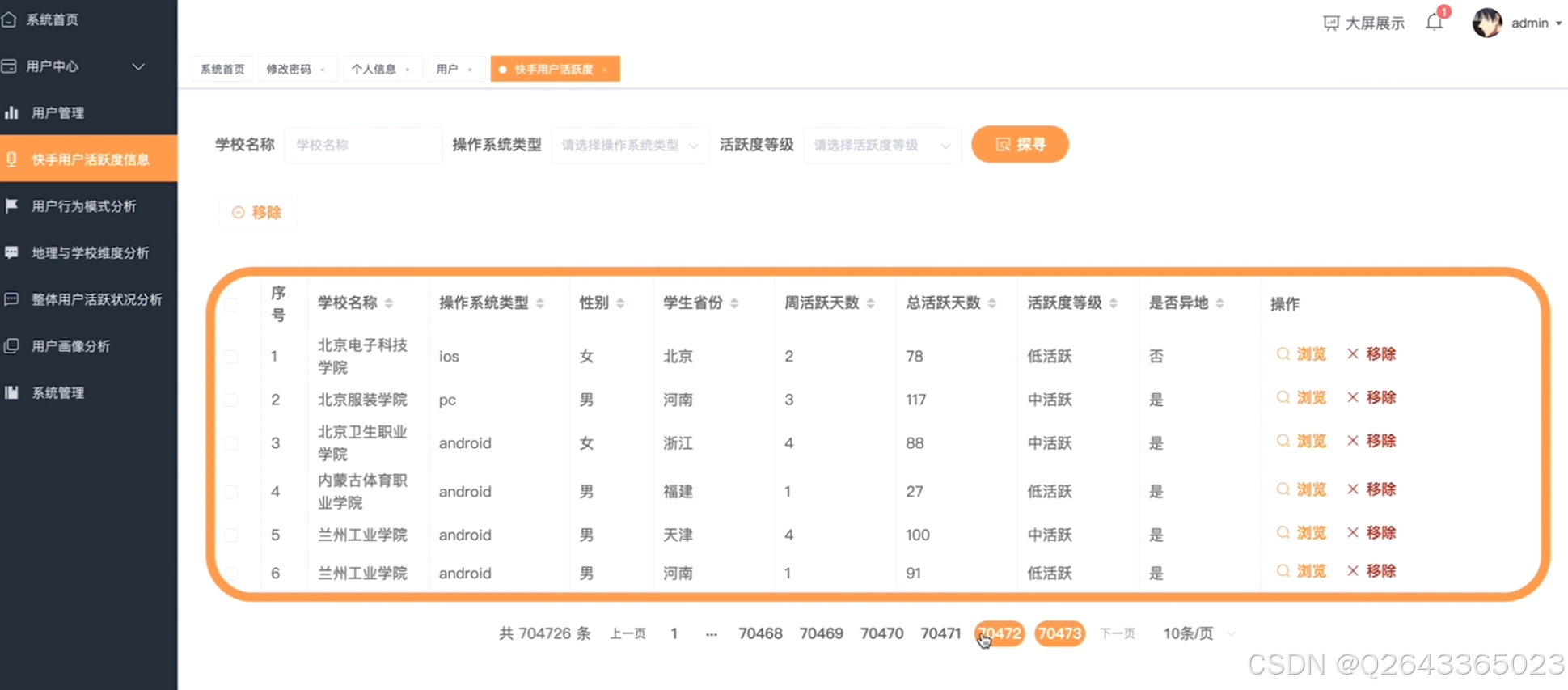 【大数据毕设源码】基于hadoop与spark的快手大学生用户行为分析系统 基于python机器学习的快手平台用户活跃度与行为预测系统根据l利用机器学习部分数据预测软件用户活跃数 Csdn博客