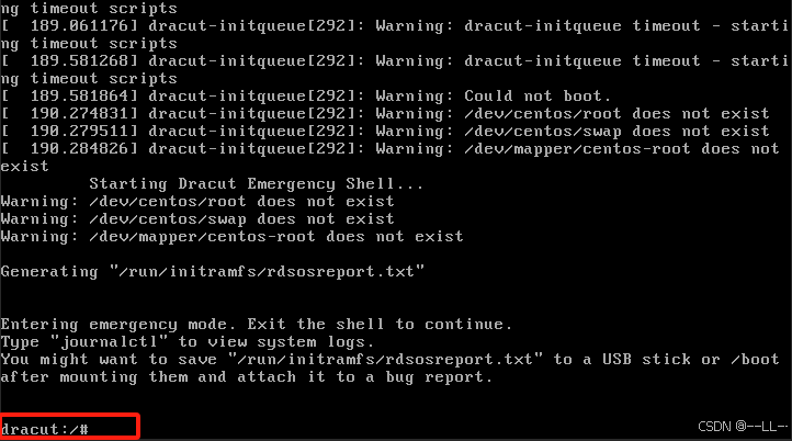 Centos7开机进入dracut_centos重启后进入dracut了-CSDN博客